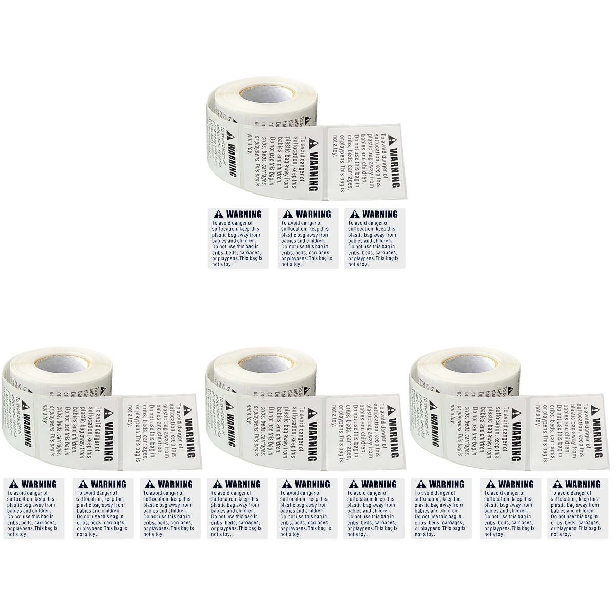 Choking Sign Shipping Label Suffocation Warning Decals Blank Applique ...