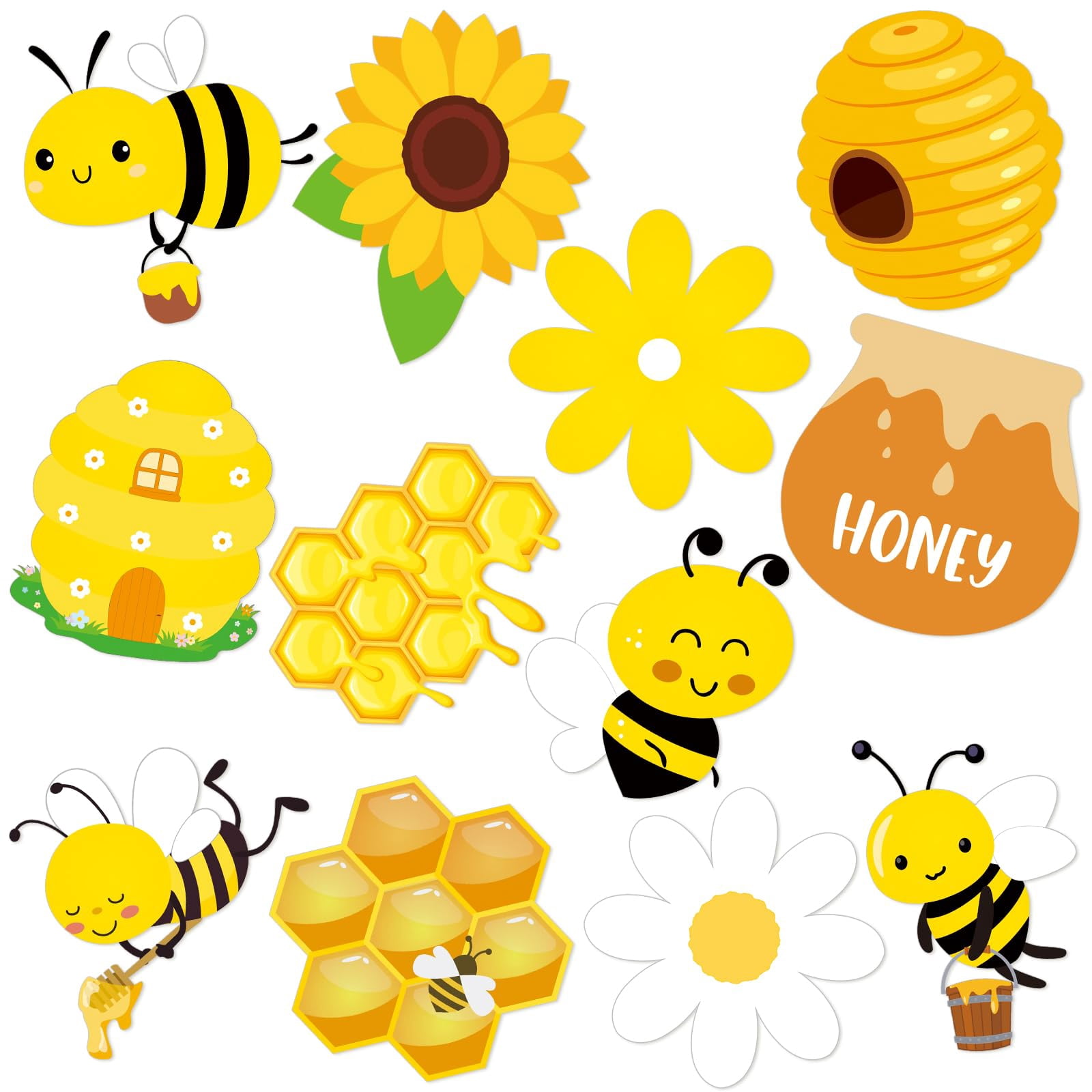 Cholemy 200 Pcs Bee Cutouts for ATT1Classroom Bulletin Board ...