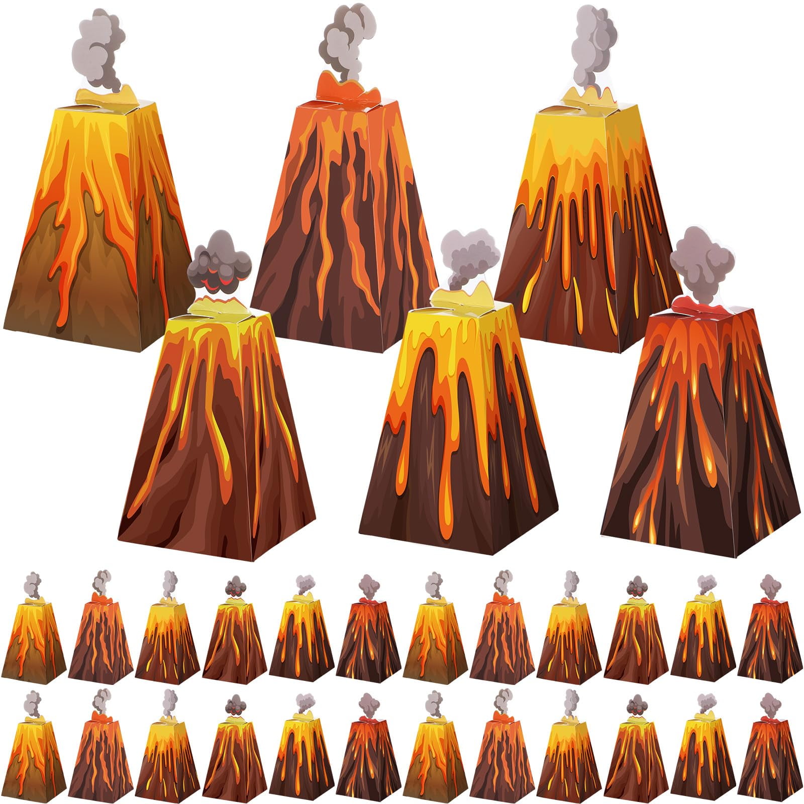 Cholemy 30 Pack Volcano Party Favor Bags Dinosaur Goodie Gifts Boxes 6 ...
