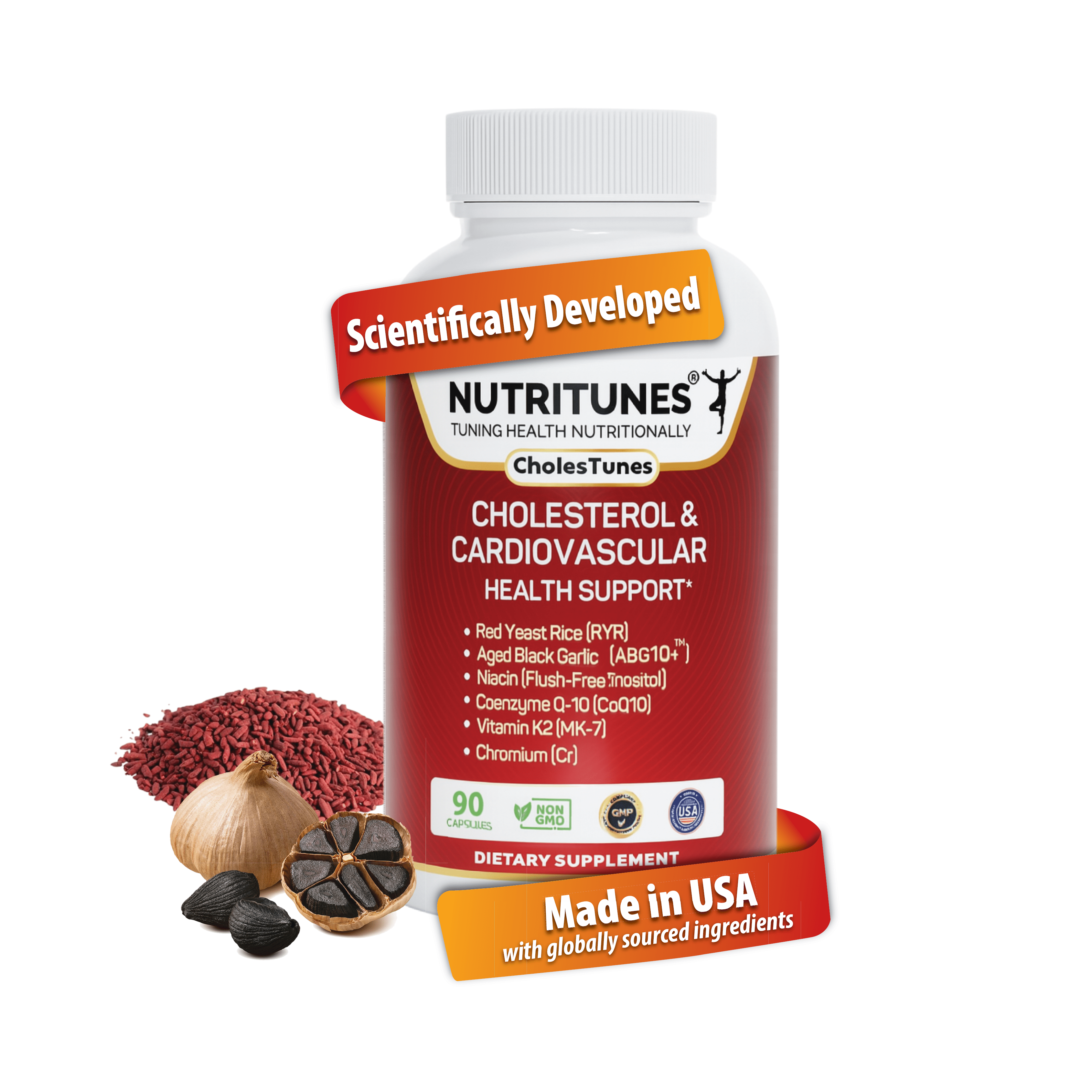 Cholestunes –Cholesterol & Heart Health Support Advanced Supplement Red ...