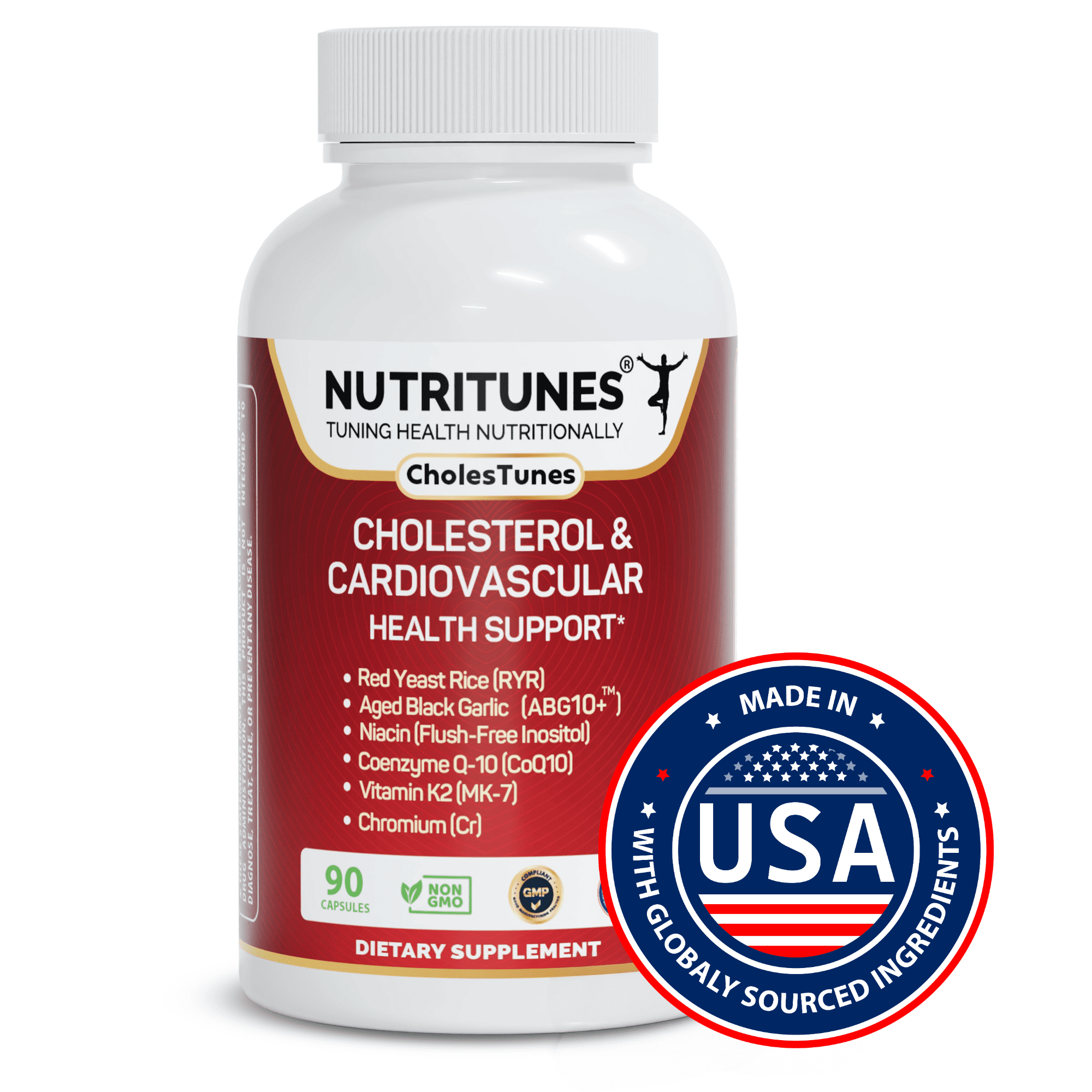 Cholestunes –Cholesterol & Heart Health Support Advanced Supplement Red ...