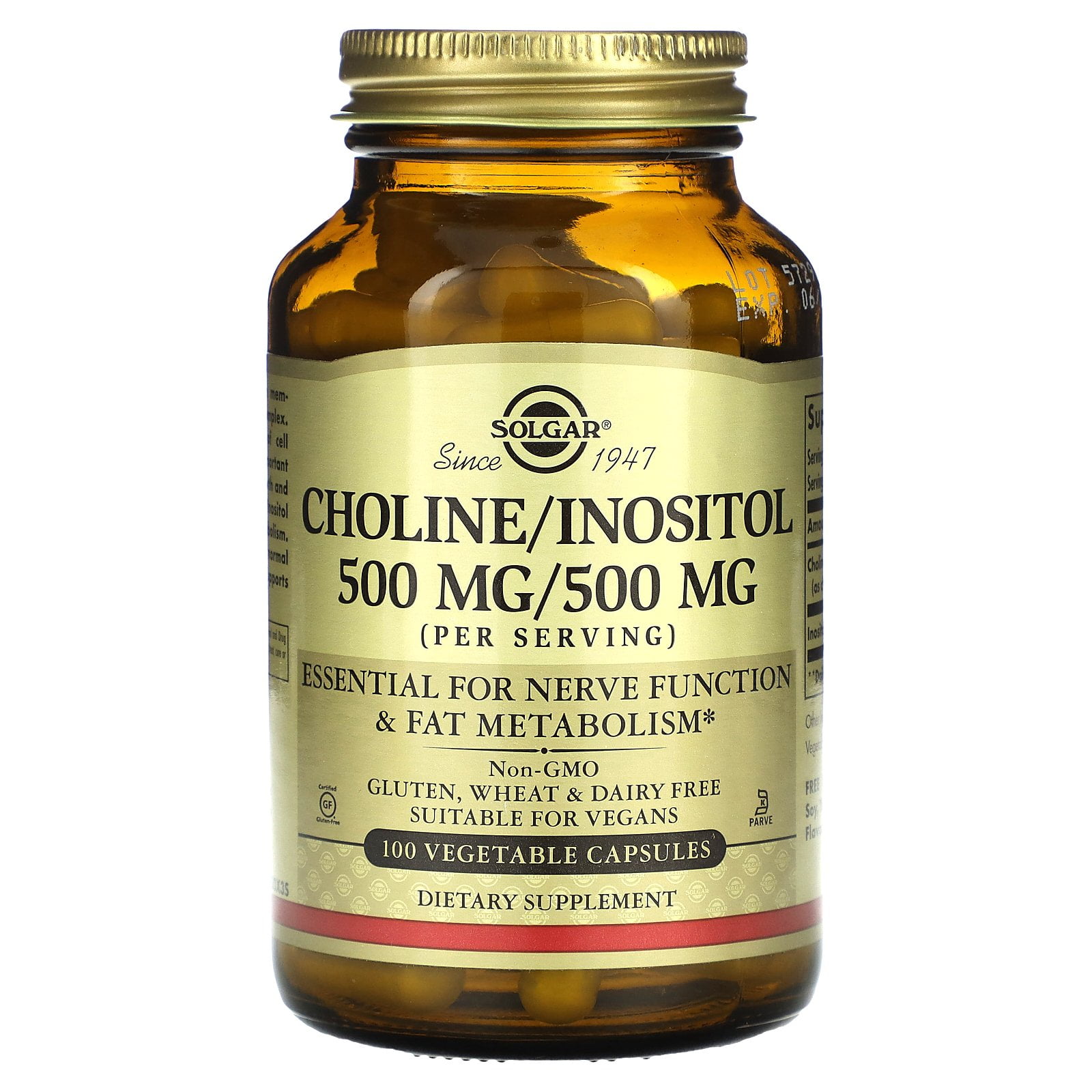 Choline/Inositol, 100 Vegetable Capsules, Solgar - Walmart.com