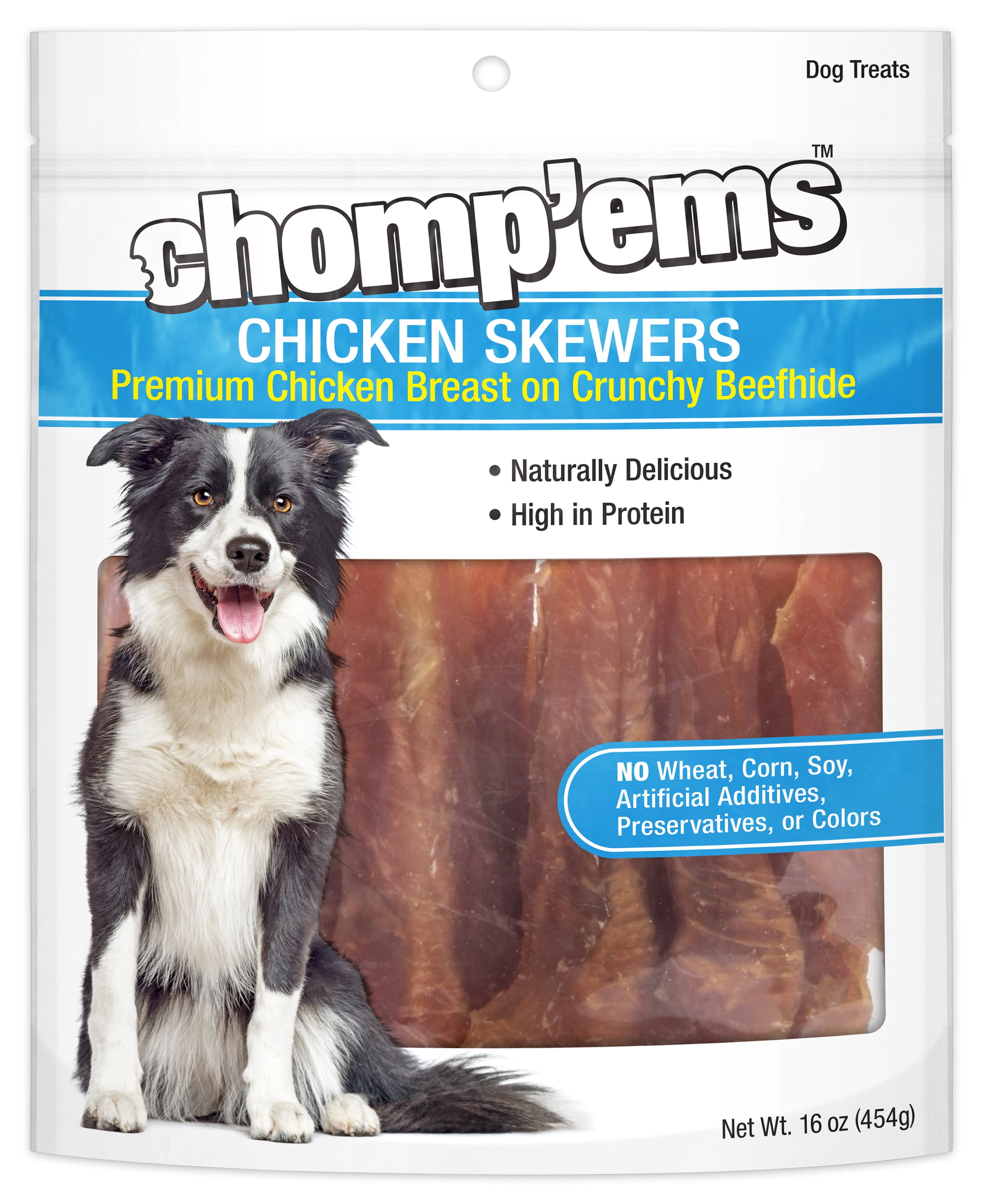 Chomp'ems Chicken Skewers, 16 oz - All Natural Rawhide Wrapped with Premium Chicken Breast ...