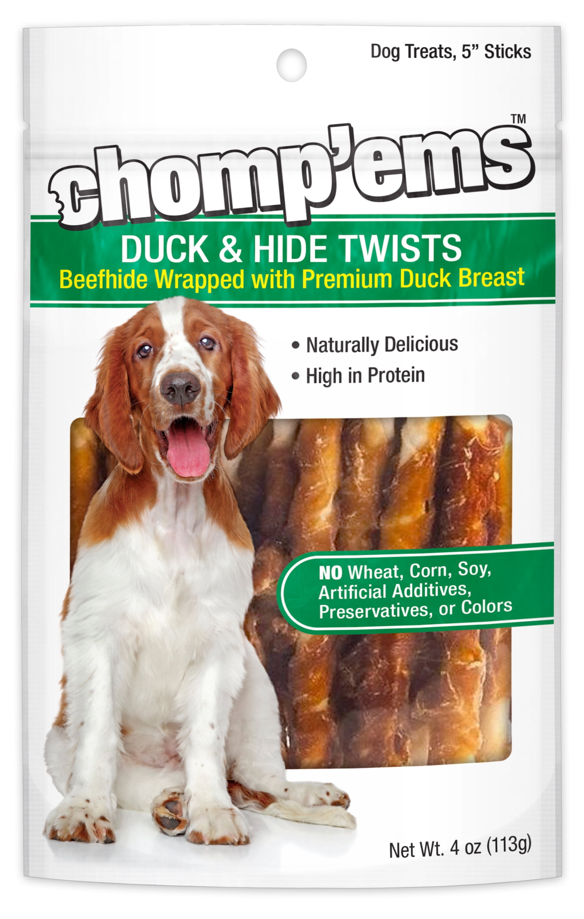 Chomp'ems Duck Hide Twists, 4 oz - All Natural Rawhide Wrapped with ...
