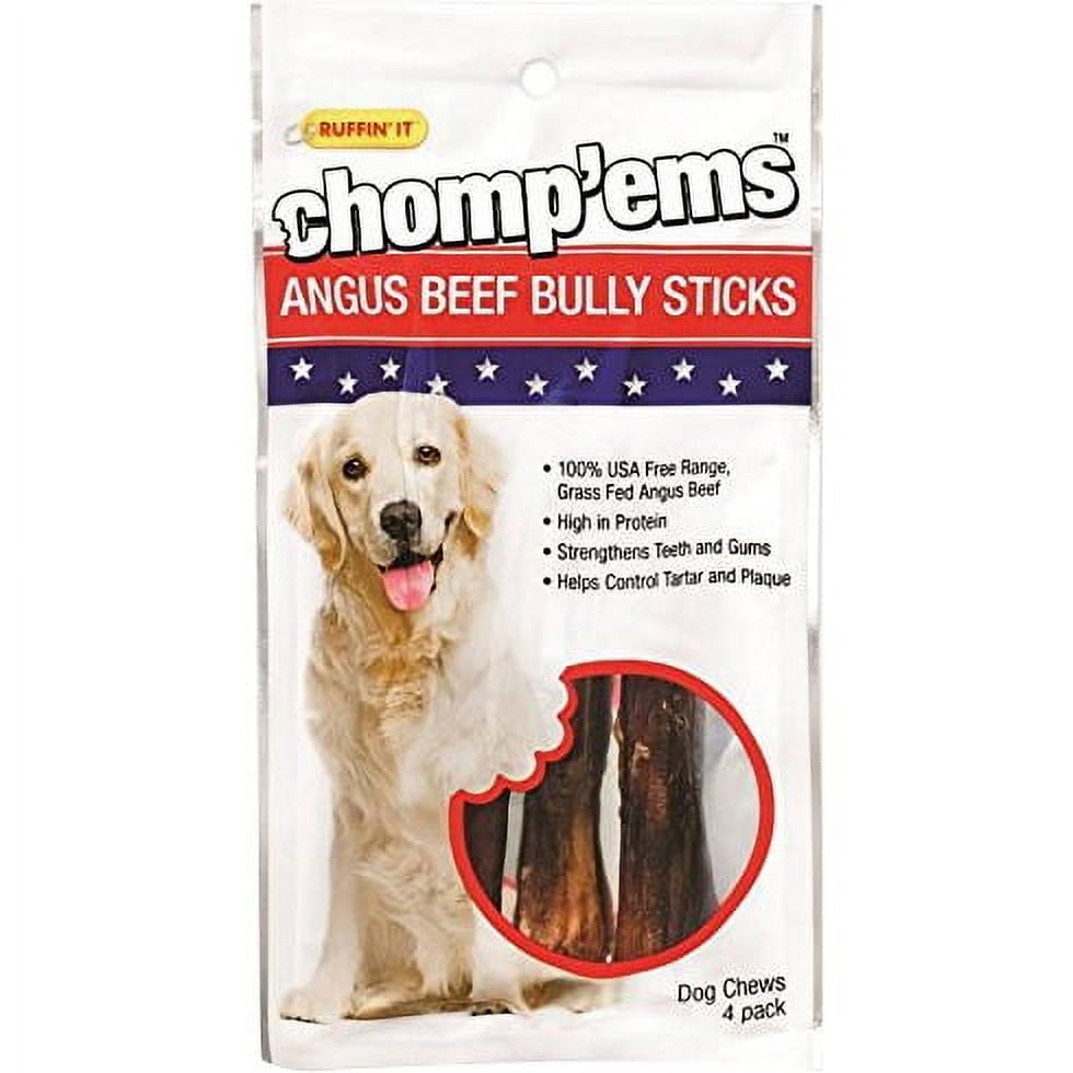 Chomp'ems Naturally Delicious Bully Sticks - Long Lasting No Hide Dog ...