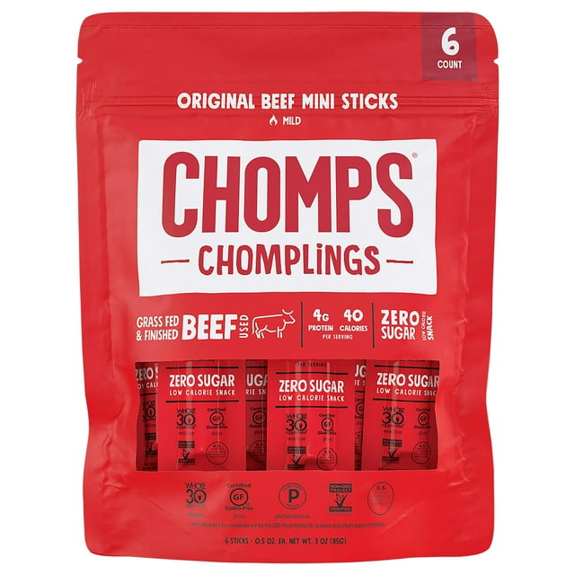 Chomps Original Beef Sticks 3 oz Pack Of 10 - Walmart.com
