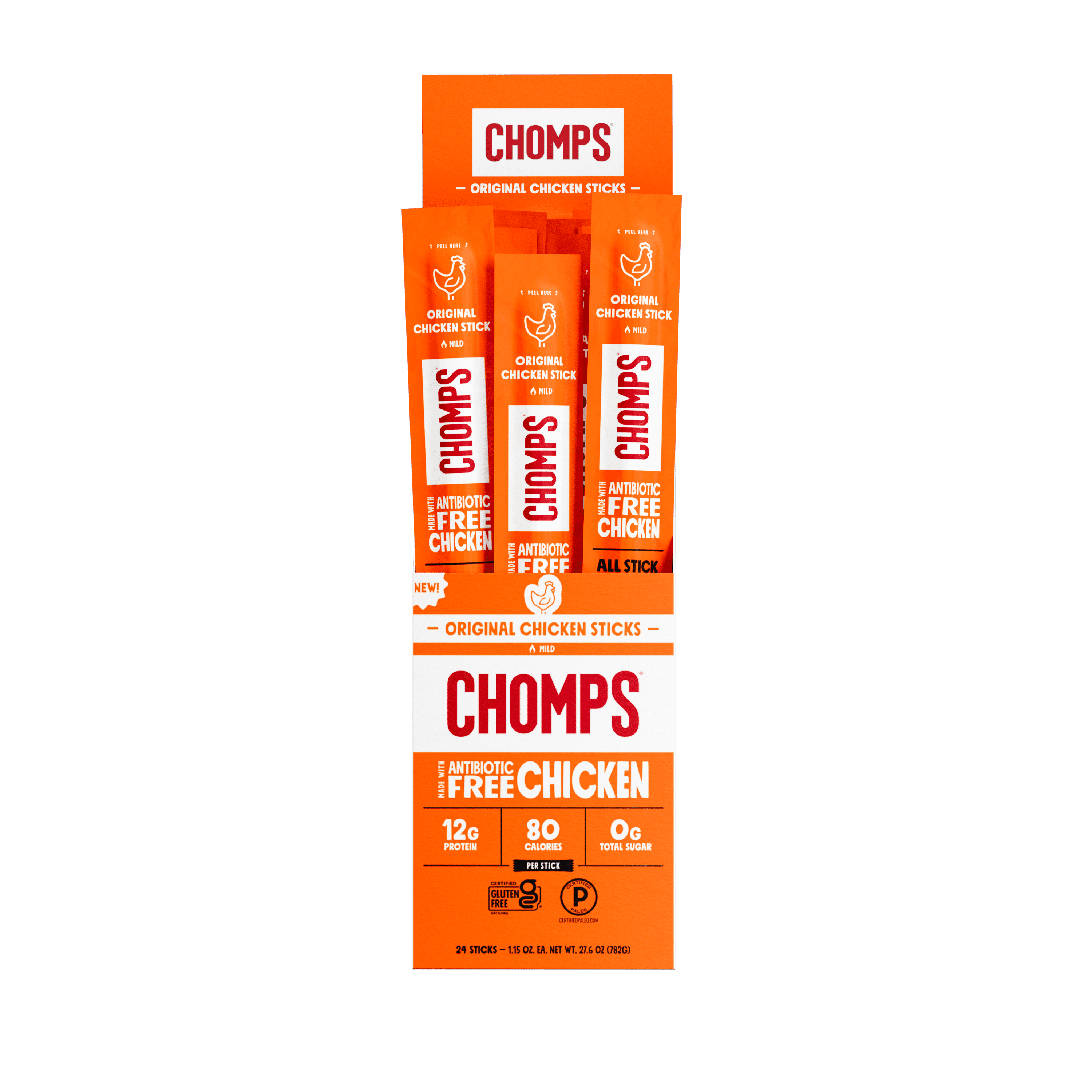 Chomps Antibiotic Free Original Chicken Sticks (24 Count) - Walmart.com