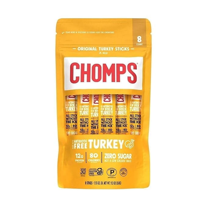 Chomps Original Turkey Sticks 1.15oz - 8 Count Pouch - Walmart.com
