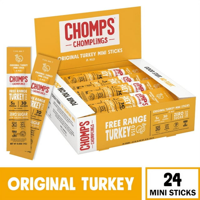 Chomps Turkey Chomplings, Mild Original, 0.5oz, Pack of 24 - Walmart.com