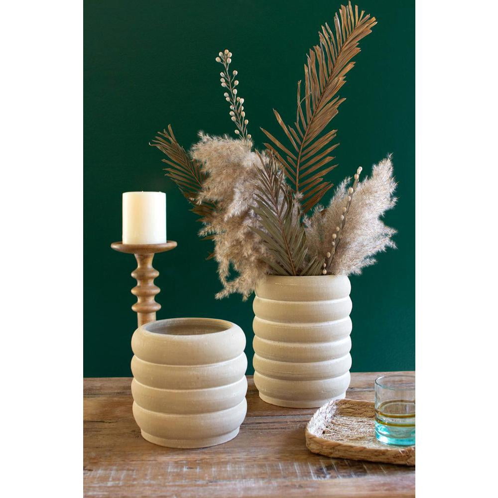 SET OF TWO CLAY STACKED RING POTS - Walmart.com