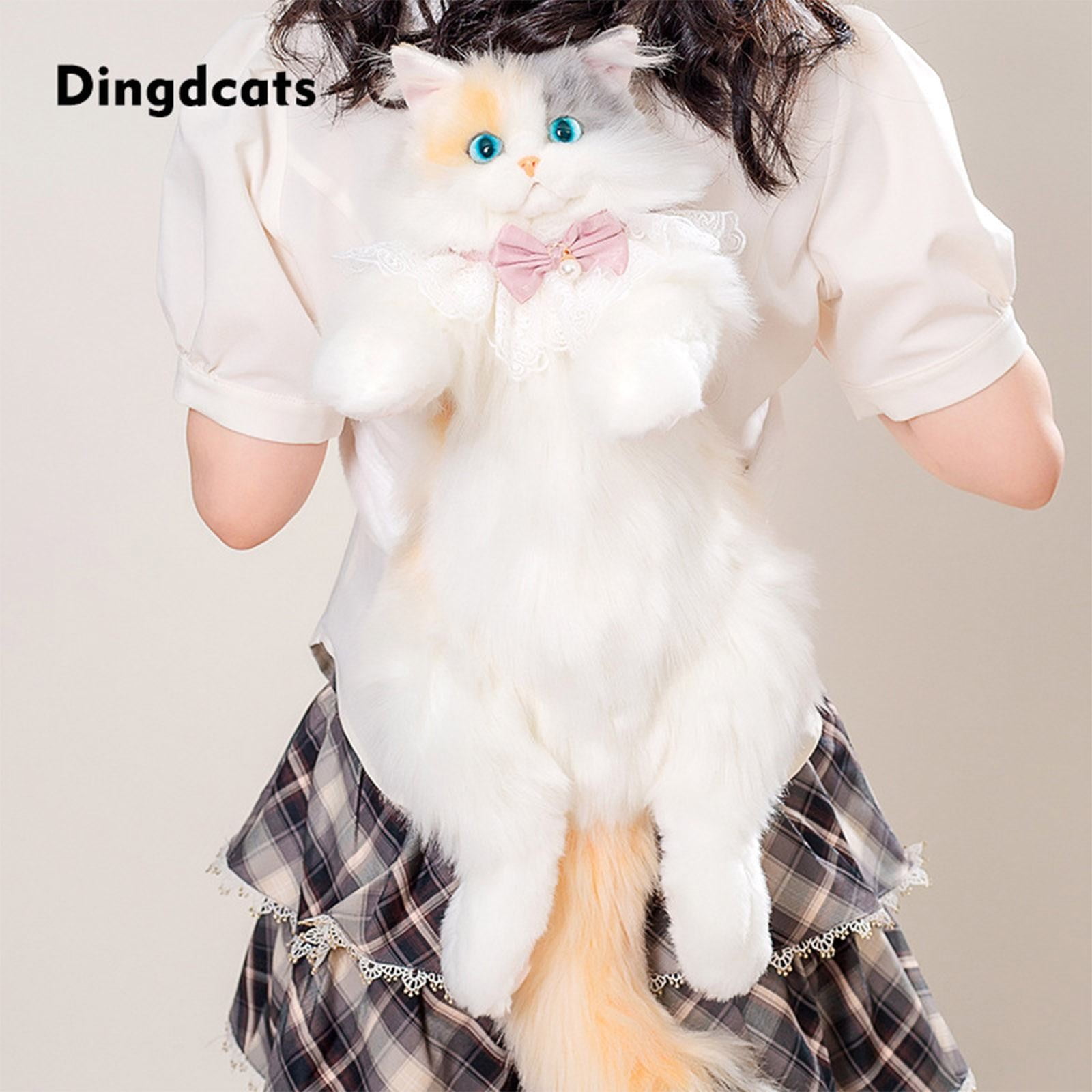 Chongker Stuffed Animals Backpack Lifelike Stuffed Cat Plush Backpack ...