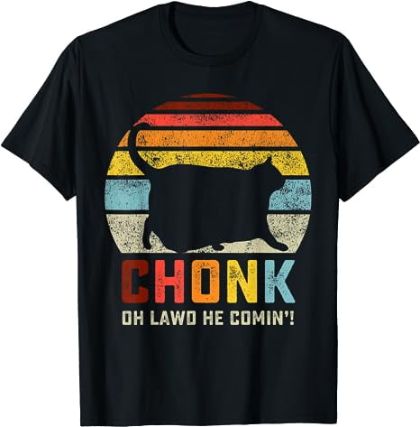 Chonk Cat Scale Meme Funny Retro Style Vintage Cats Memes T-Shirt ...