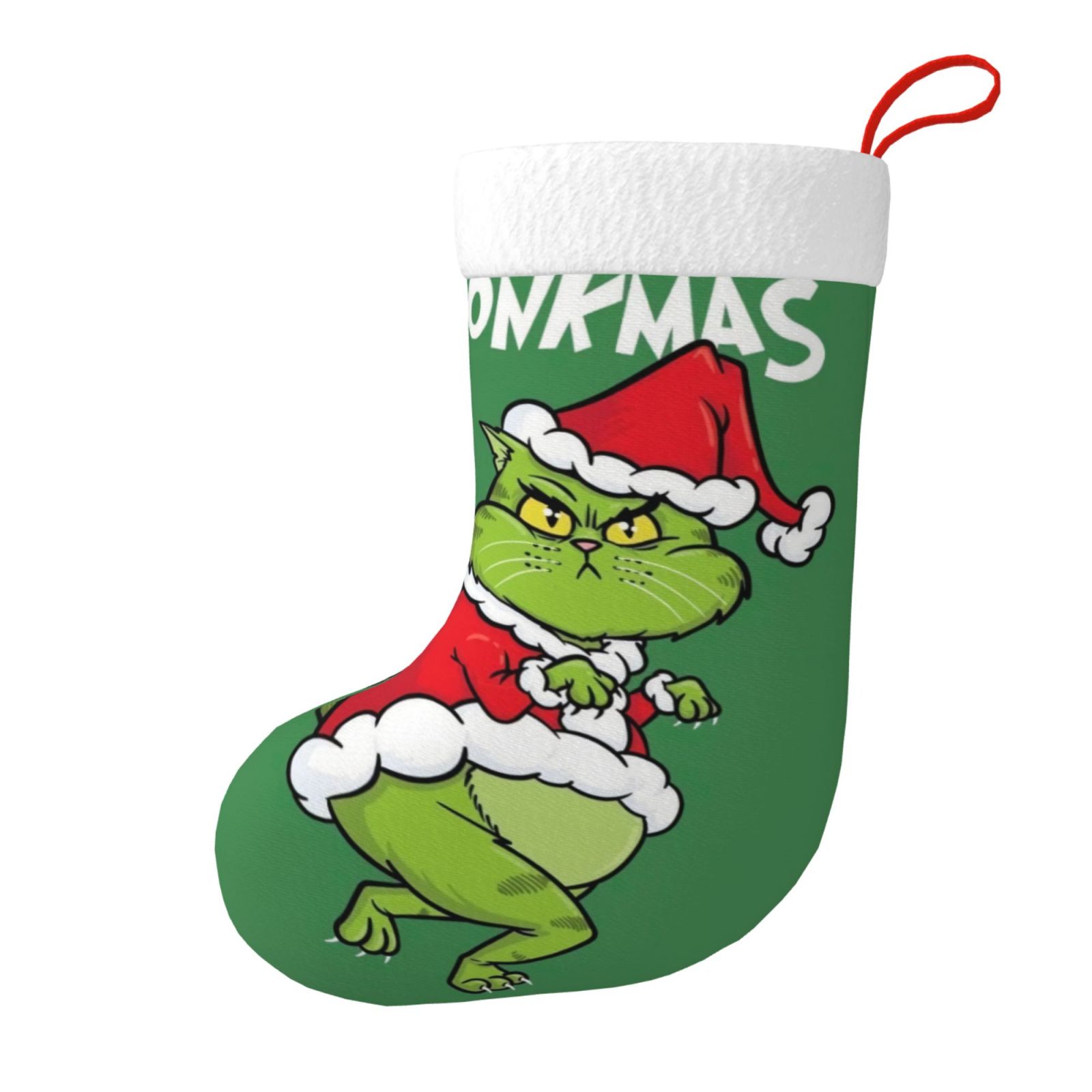 Chonkmas Fat Grinch Christmas Stockings,18 Inch Large Xmas Stocking for ...