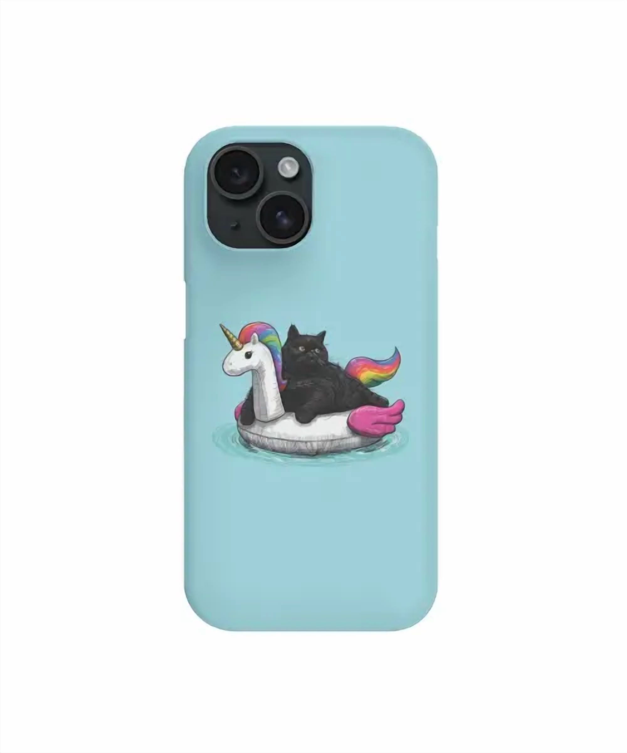Chonky Cat Rainbow Unicorn Floatie Phone Case for iPhone 16 15 14 13 12 ...