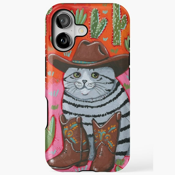 Chonky Cowboi Cat Funny Western Art Compatible Phone Case for iPhone 11 ...