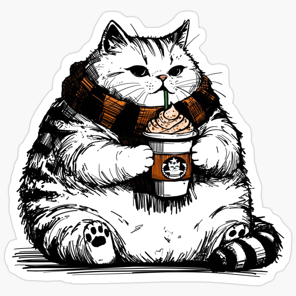 Chonky Psl Cat Sticker Phone Decal Water Bottle Stickers Car Decals ...