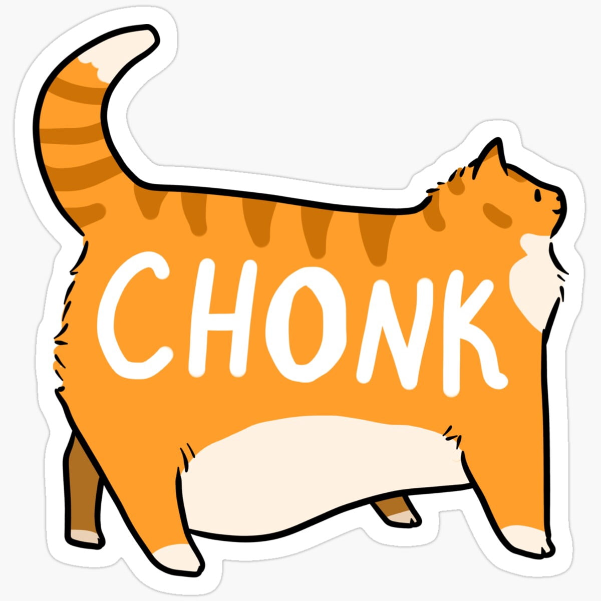 Chonky Tabby Cat Sticker. Gift For You - Decorate Laptops, Water ...