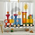 Choo Choo All Aboard the Fun Train Kids Shower Curtain Vibrant Colors ...