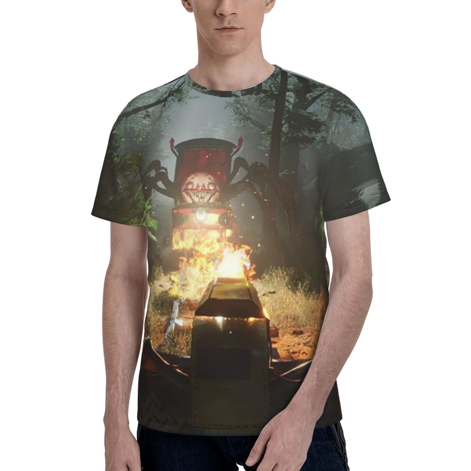 Choo-Choo Charles 3d Graphic Print Shirts Casual Short Sleeve Tee Shirts Top For Mens - Walmart.com