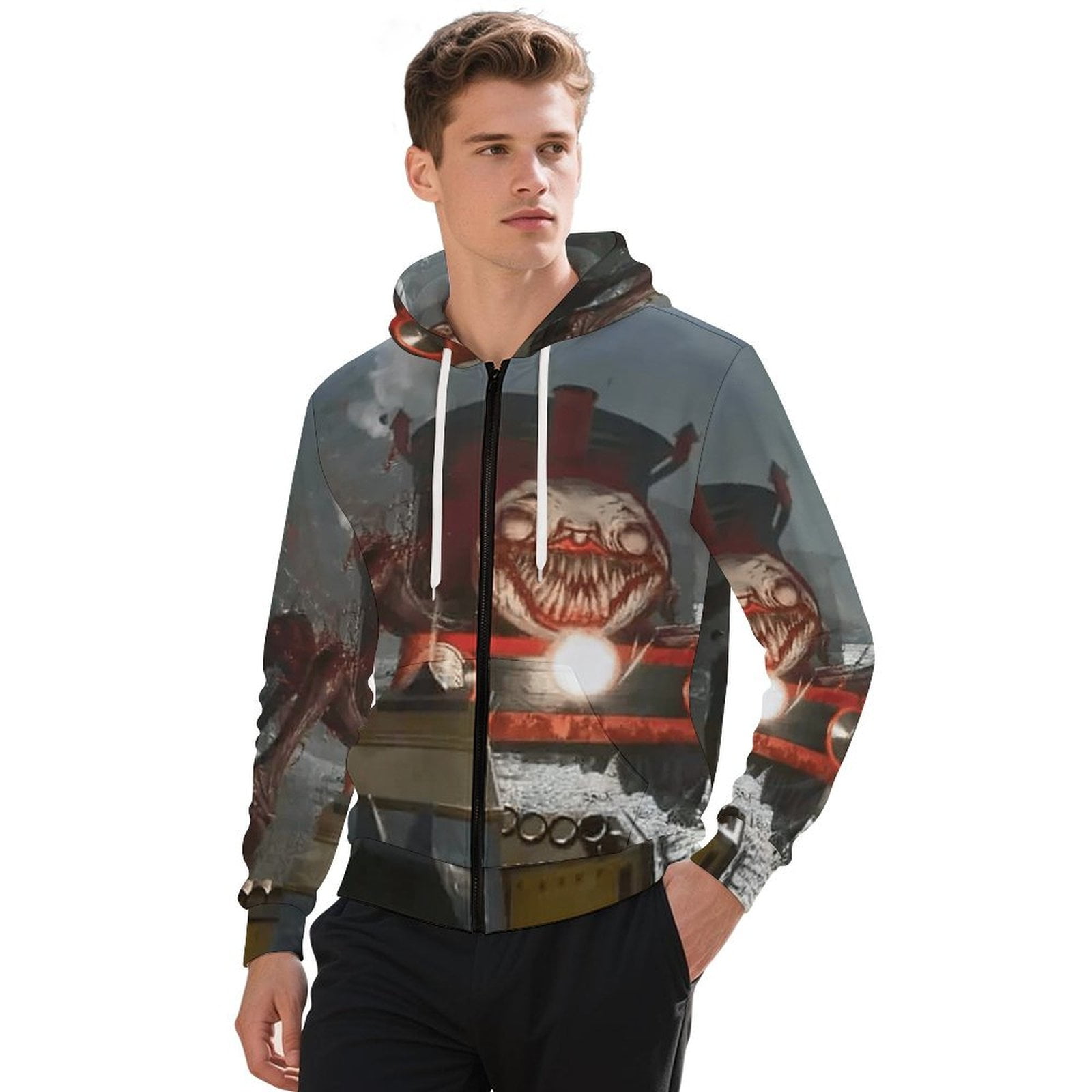 Choo-Choo Charles Zip Up Hoodie 3D Print Pullover Hooded Long Sleeve ...