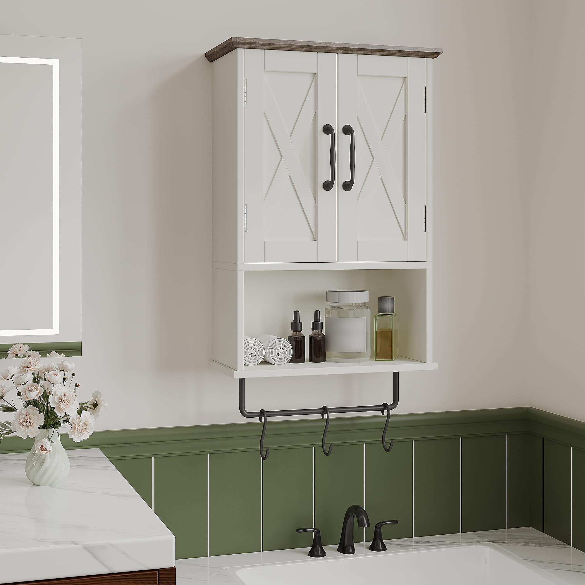 ChooChoo Bathroom Medicine Cabinet, Wall Cabinet with Adjustable Shelf ...