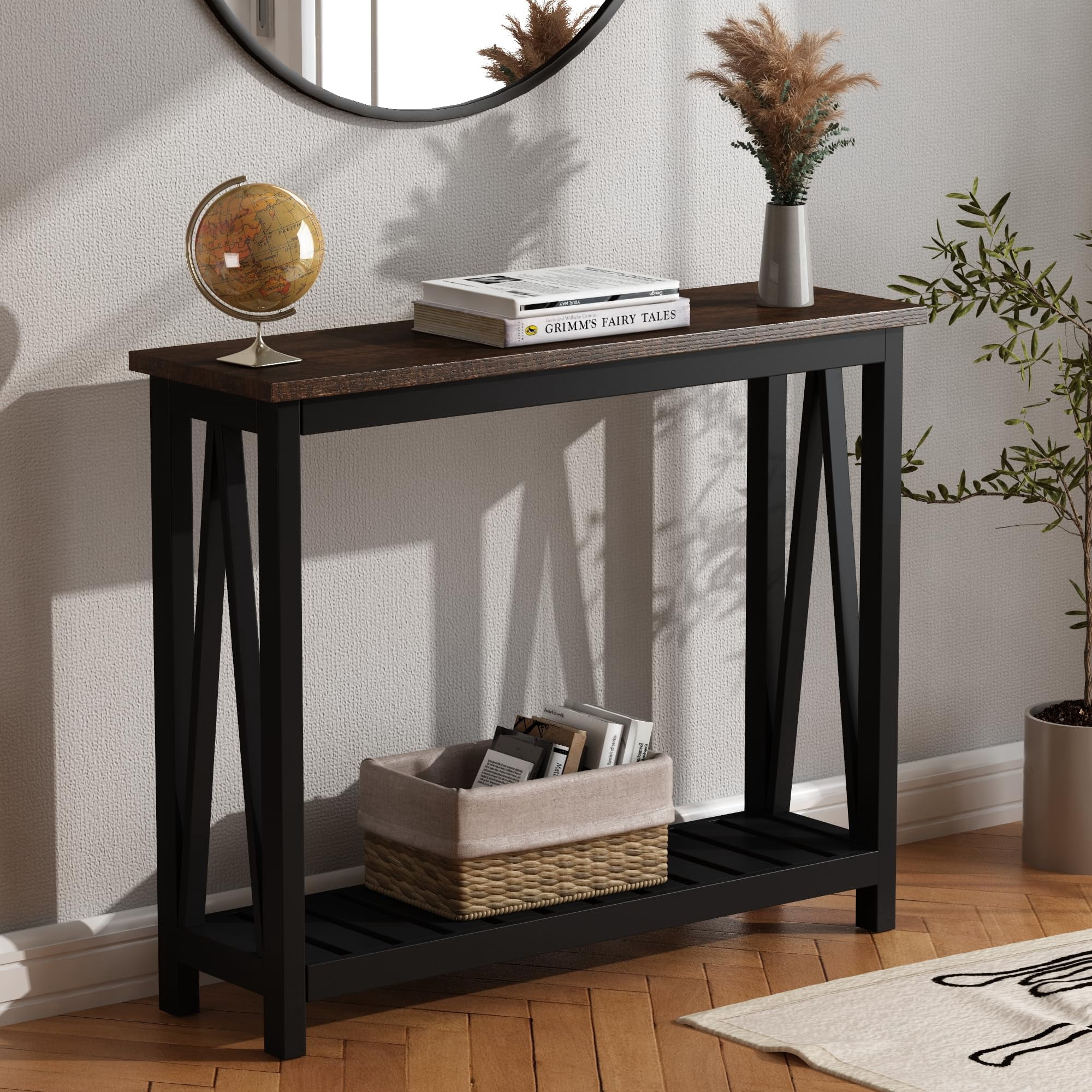 ChooChoo Farmhouse Console Table for Entryway,Narrow Sofa Table ...