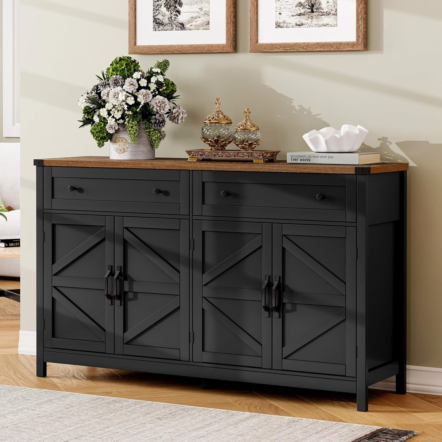 ChooChoo Sideboard Buffet Cabinet with Storage, Buffet Storage Cabinet ...