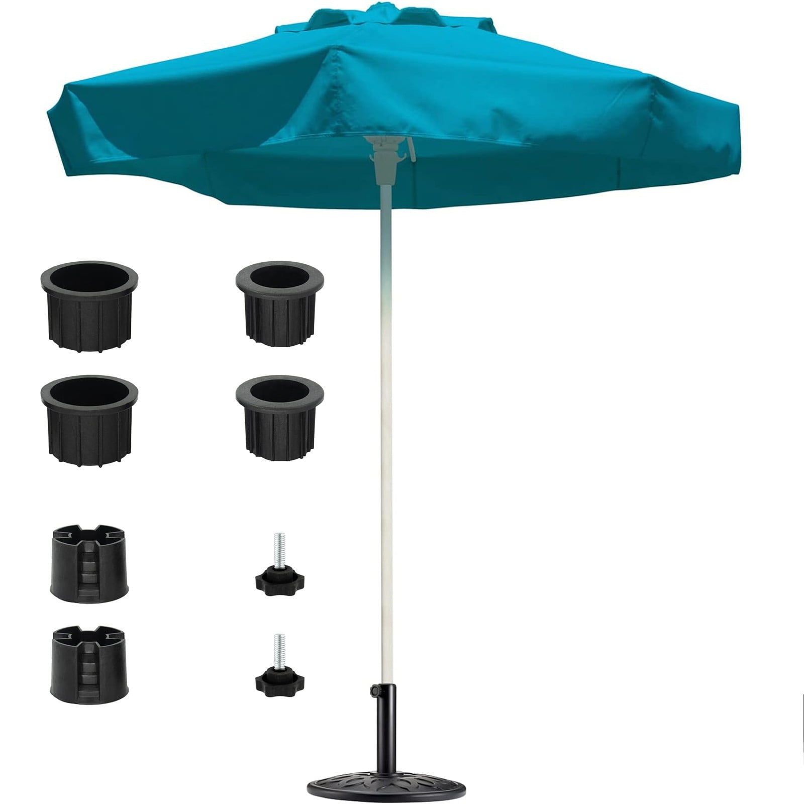 Chookachoo 8 Pcs Umbrella Base Stand Hole Ring Plug Cover And Cap Patio