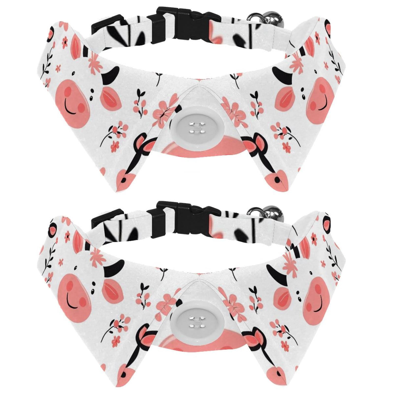 Chooh Artot 2 Pcs Cute Pet Bow Ties with Removable Bell, Cow Flowers ...