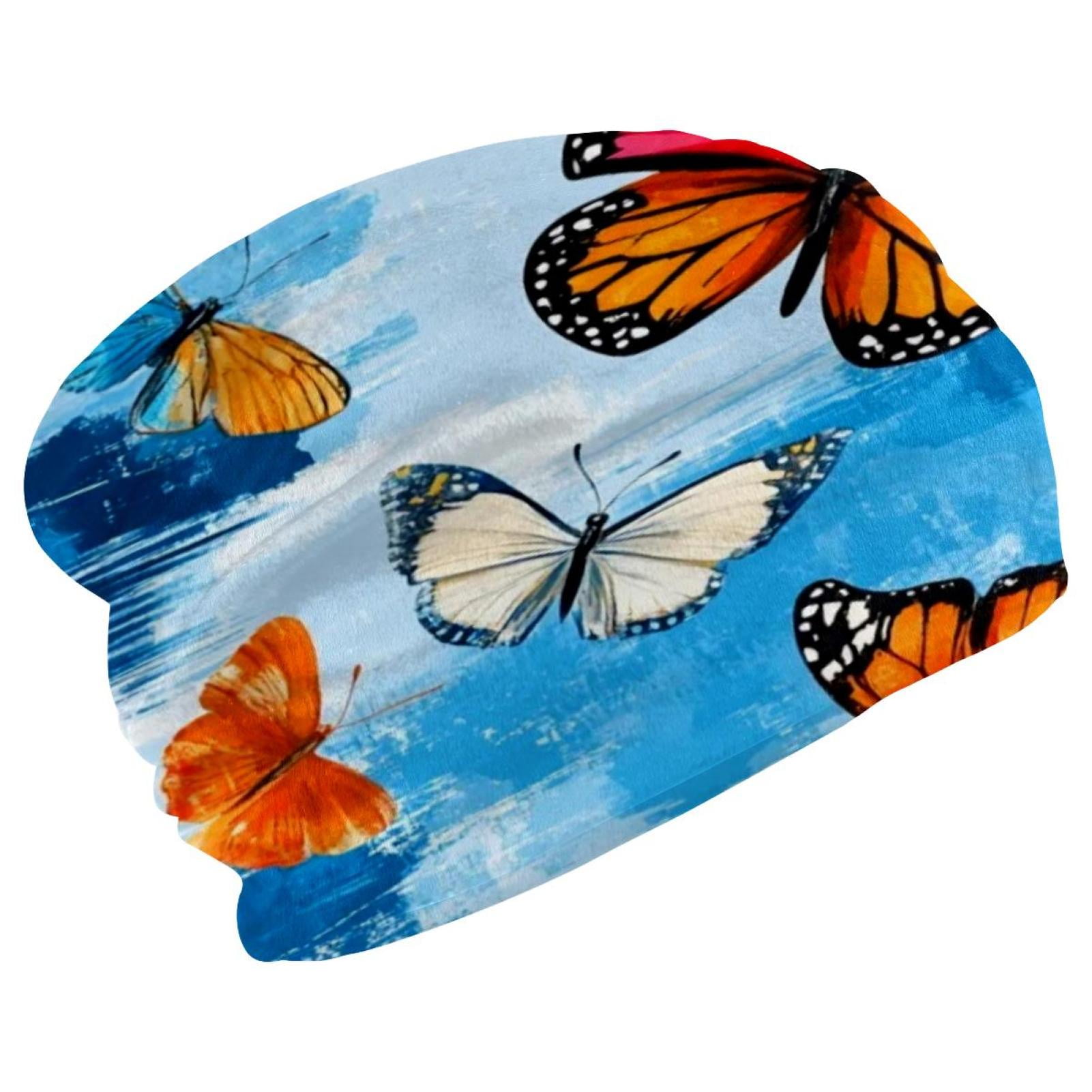 Chooh Artot Butterflies Velvet Beanie Hats, Autumn Winter Skull Cap ...