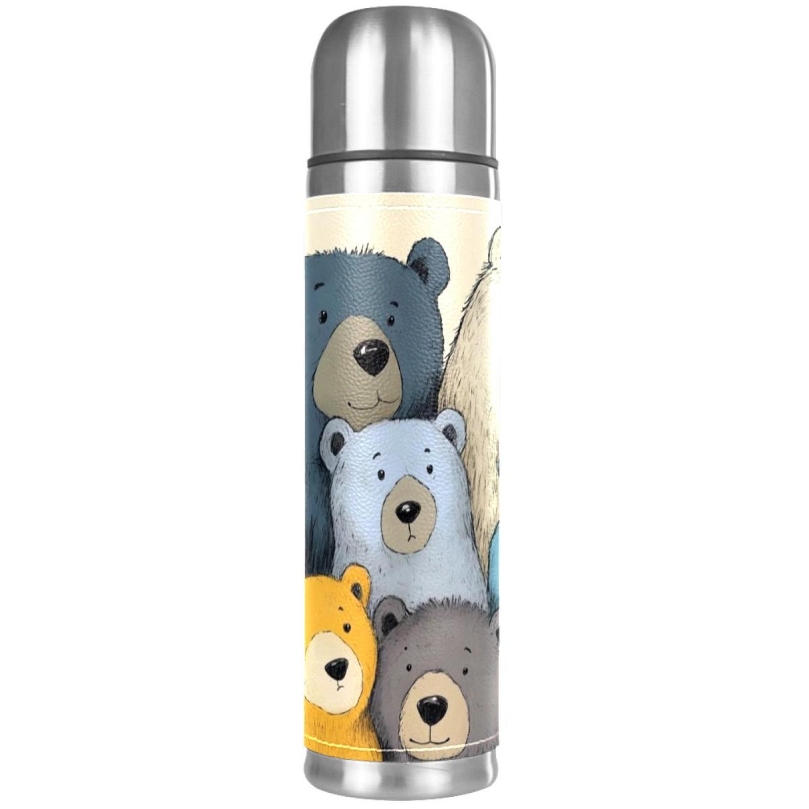 Chooh Artot Stainless Steel Vacuum Insulated Bottle Colored Bears, 18 ...