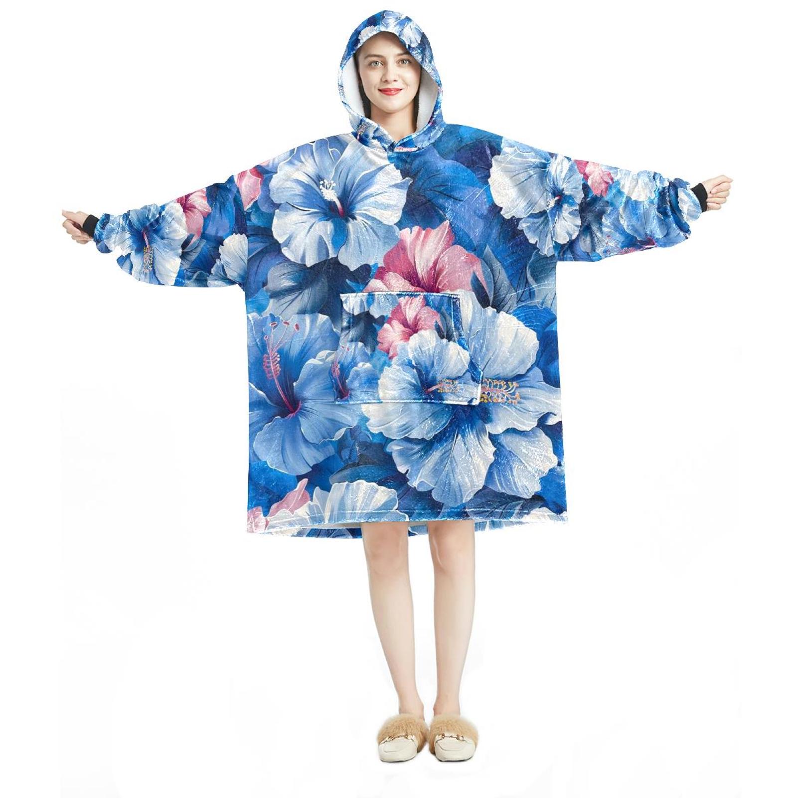 Chooh Artot Women Hooded House Dress Soft Warm Loungewear Fleece ...