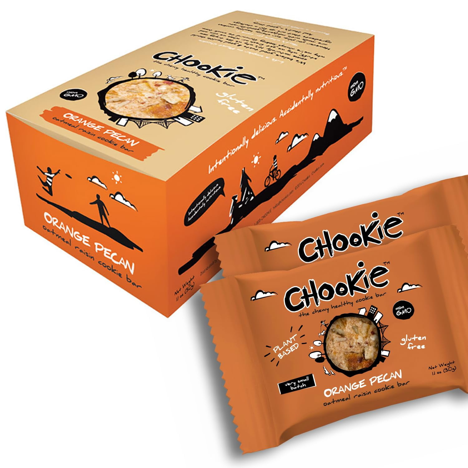 Chookie Cookie Bars, Orange Pecan Variety I Real Fruit and Nut Dough ...