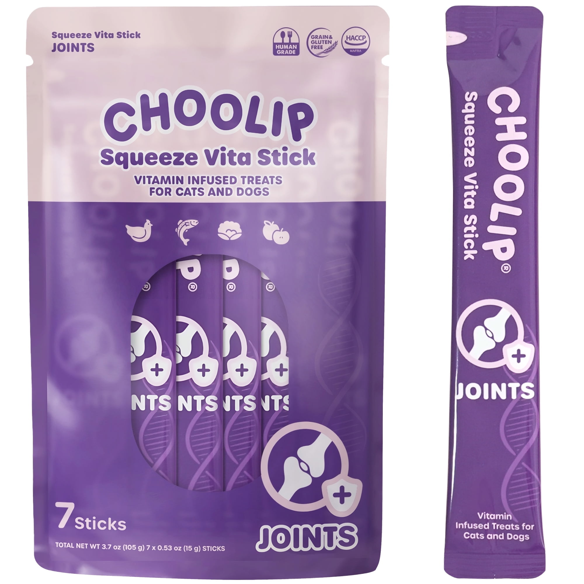 Choolip Squeeze Vita Stick for Joints. Lickable Cat Treats with Green ...