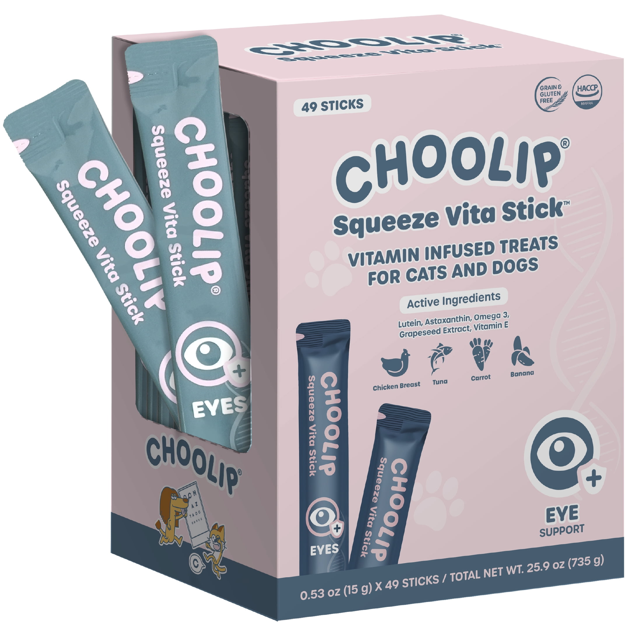 Choolip Squeeze Vita Stick Lickable Treats for Dogs & Cats. 49 Eye ...