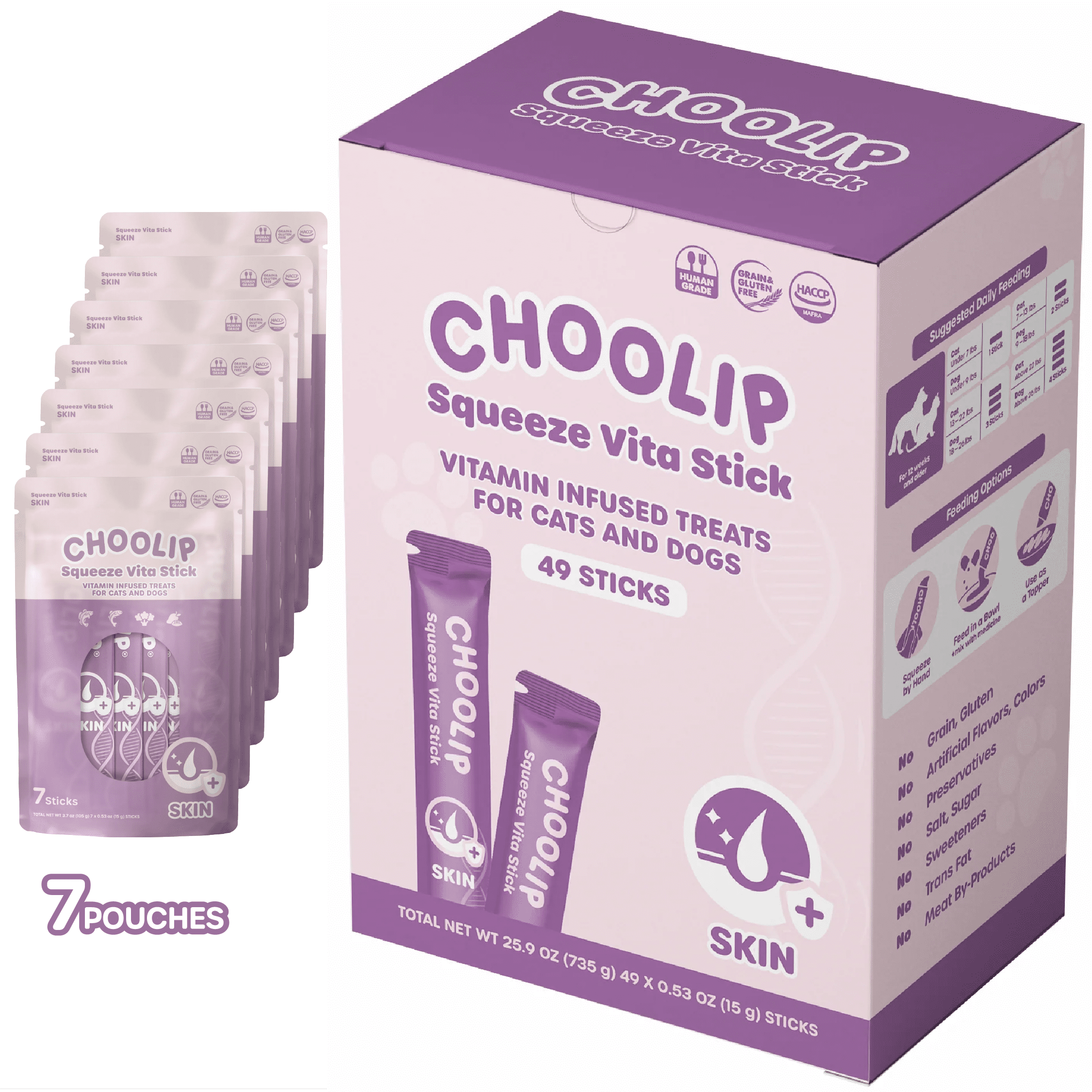 Choolip Squeeze Vita Stick for Skin and Coat. Vet-Formulated Cat Tube ...