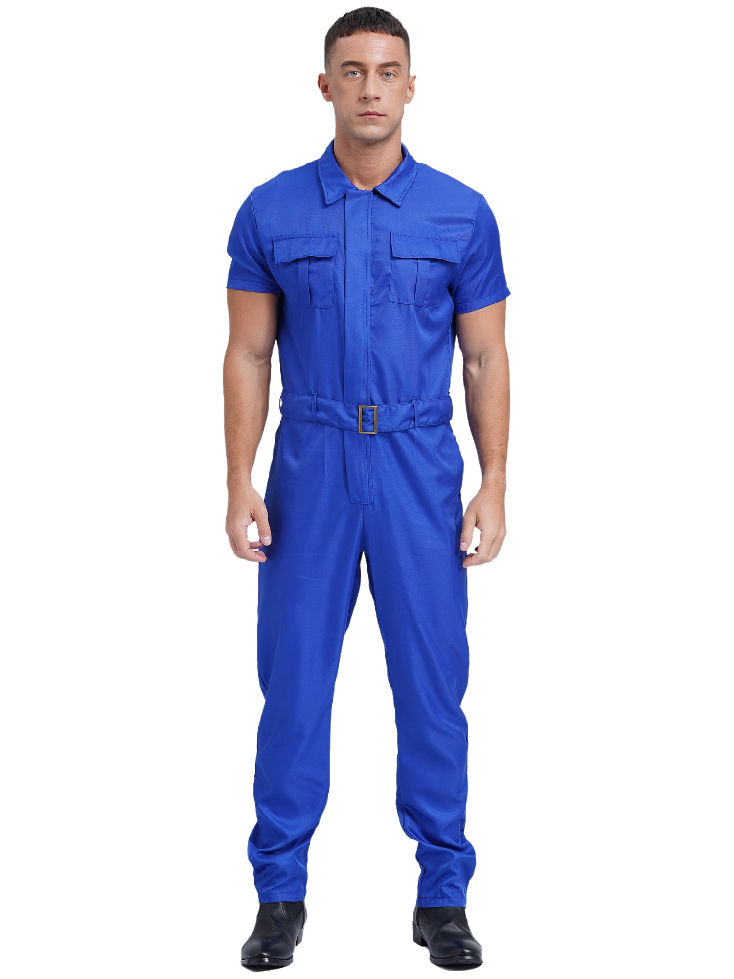 Choomomo Coveralls for Men Short Sleeve Front Zipper Work Overalls ...