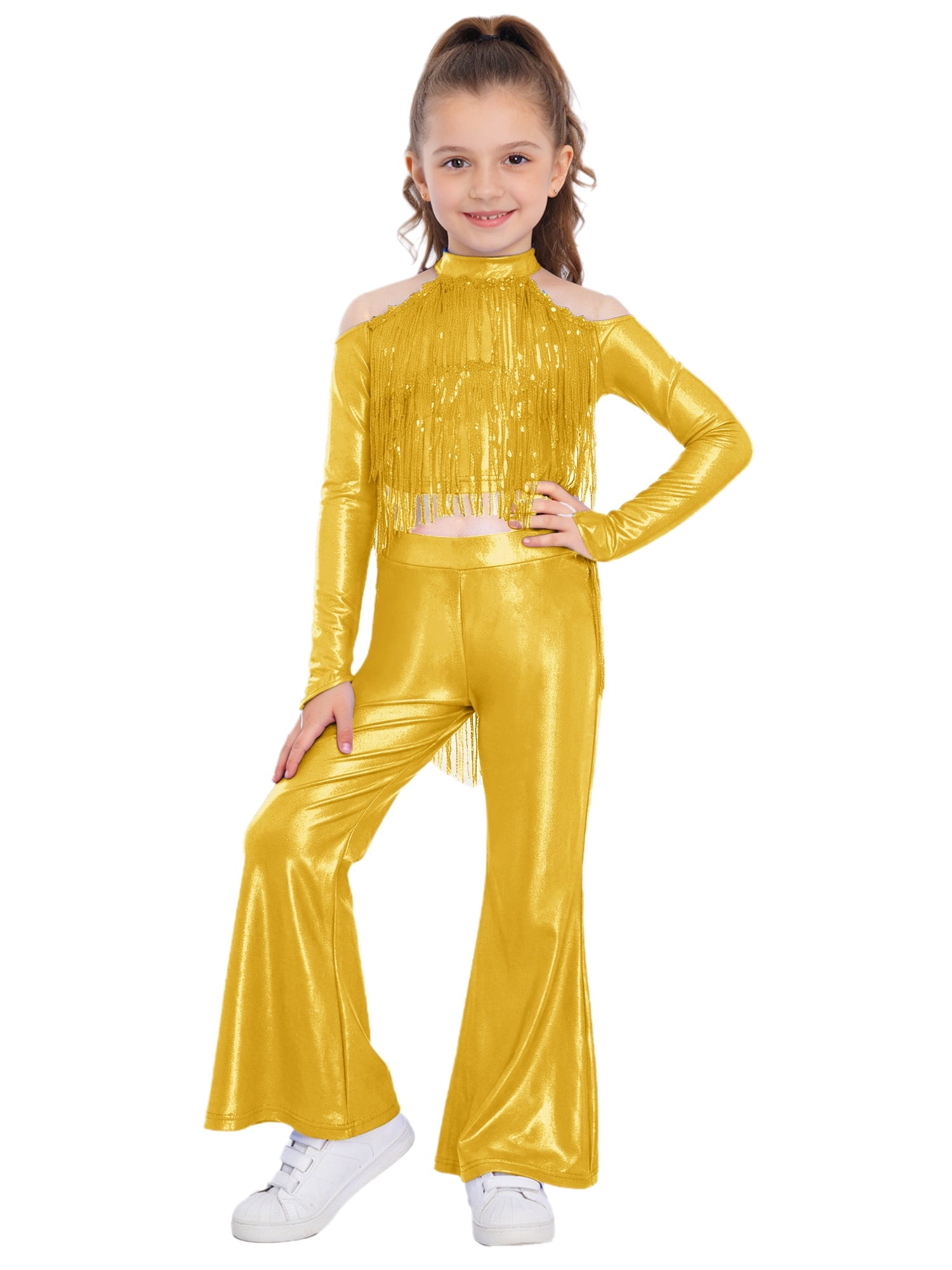 Choomomo Kids Boys Girls Modern Jazz Hip Hop Latin Dance Outfits Sequin ...
