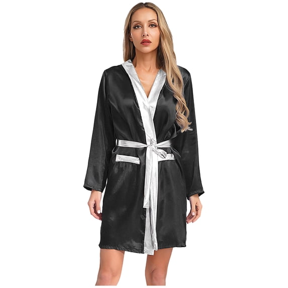 Choomomo Women's Satiny Wrestler Gear Fight Boxing Robe Long Sleeve ...