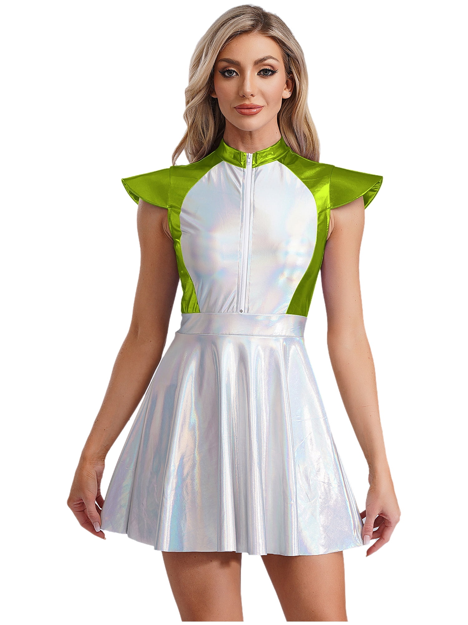 Choomomo Women's Shiny Outer Space Astronaut Alien Robot Cosplay ...