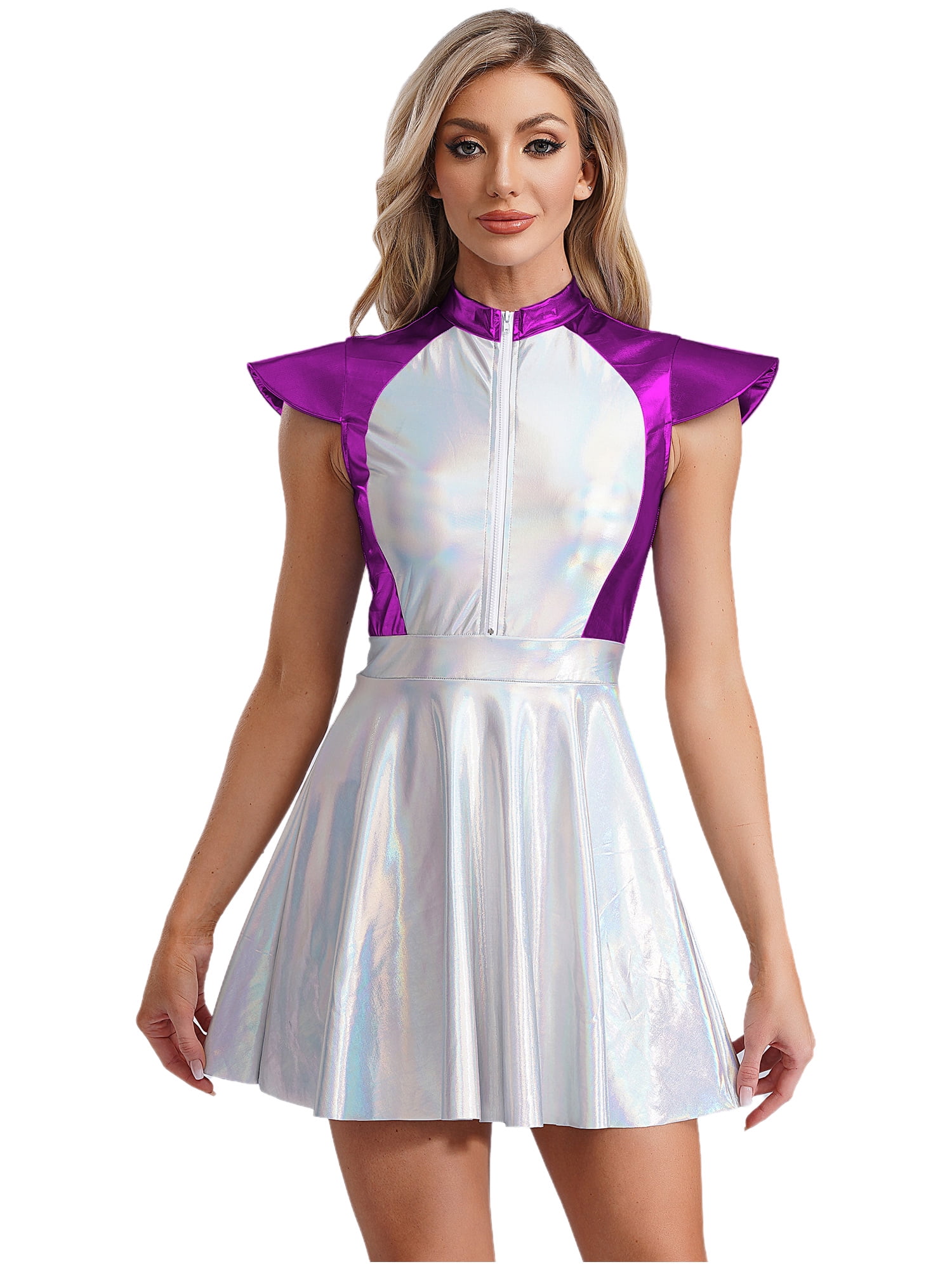 Choomomo Women's Shiny Outer Space Astronaut Alien Robot Cosplay ...