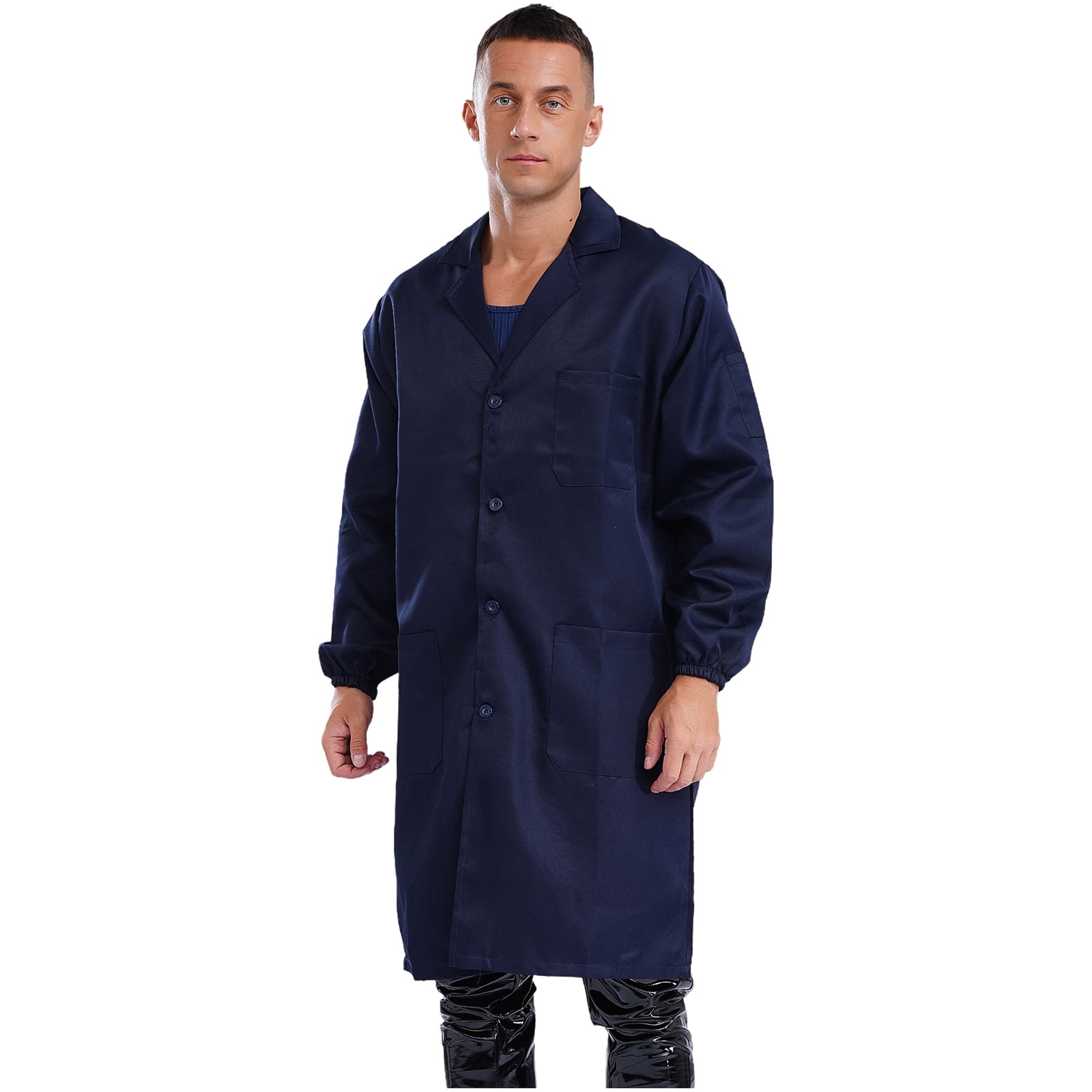 Choomomo Work Coat Long Sleeve Front Button Lab Coat Jackets Mechanical ...