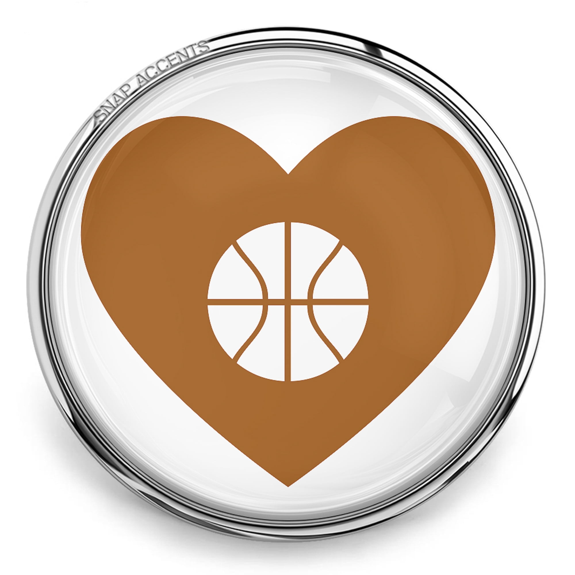 Choose Color | Basketball Heart Snap Jewelry Ginger Charm Button Fits ...