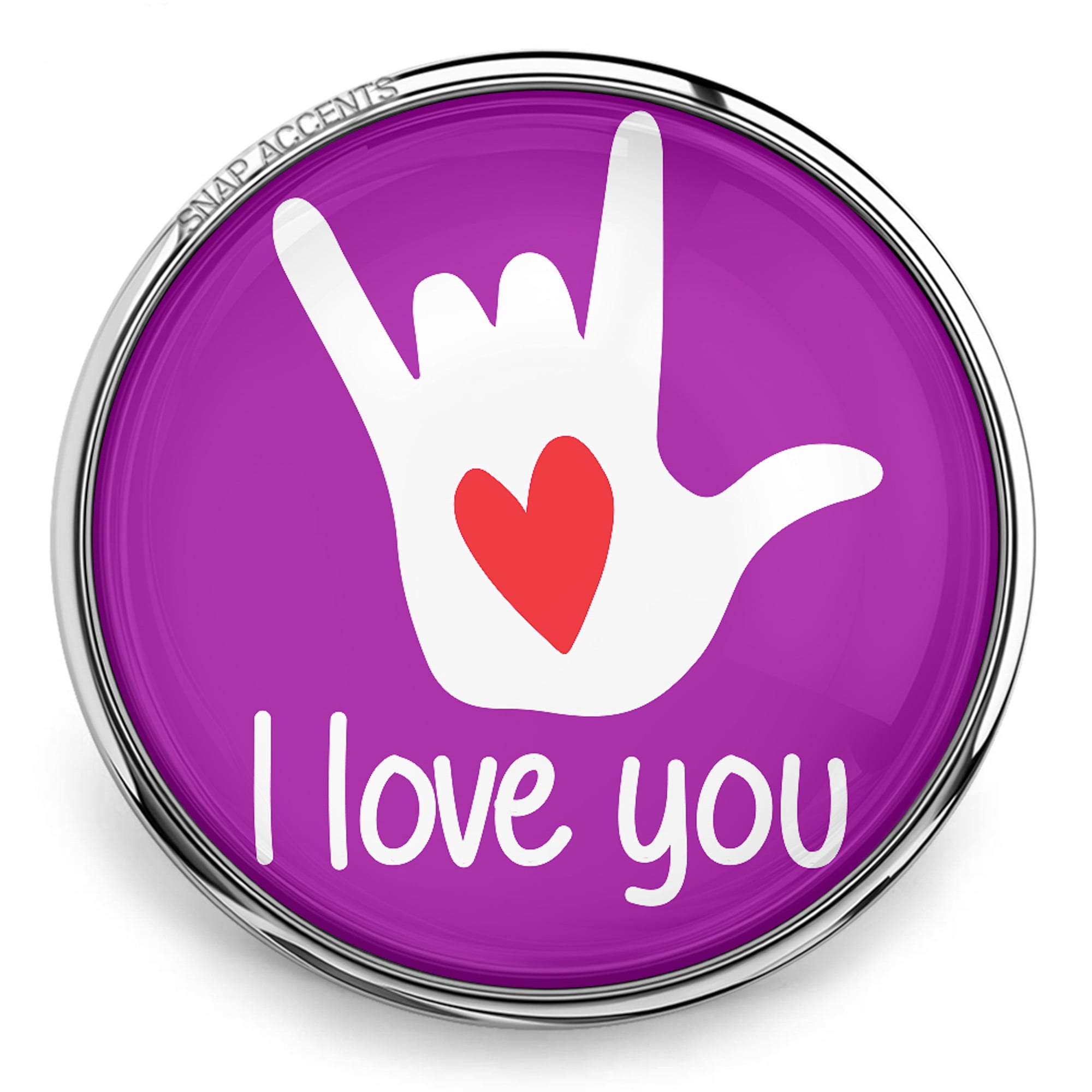 Choose Color | Love You Sign Language Snap Jewelry Ginger Charm Button ...
