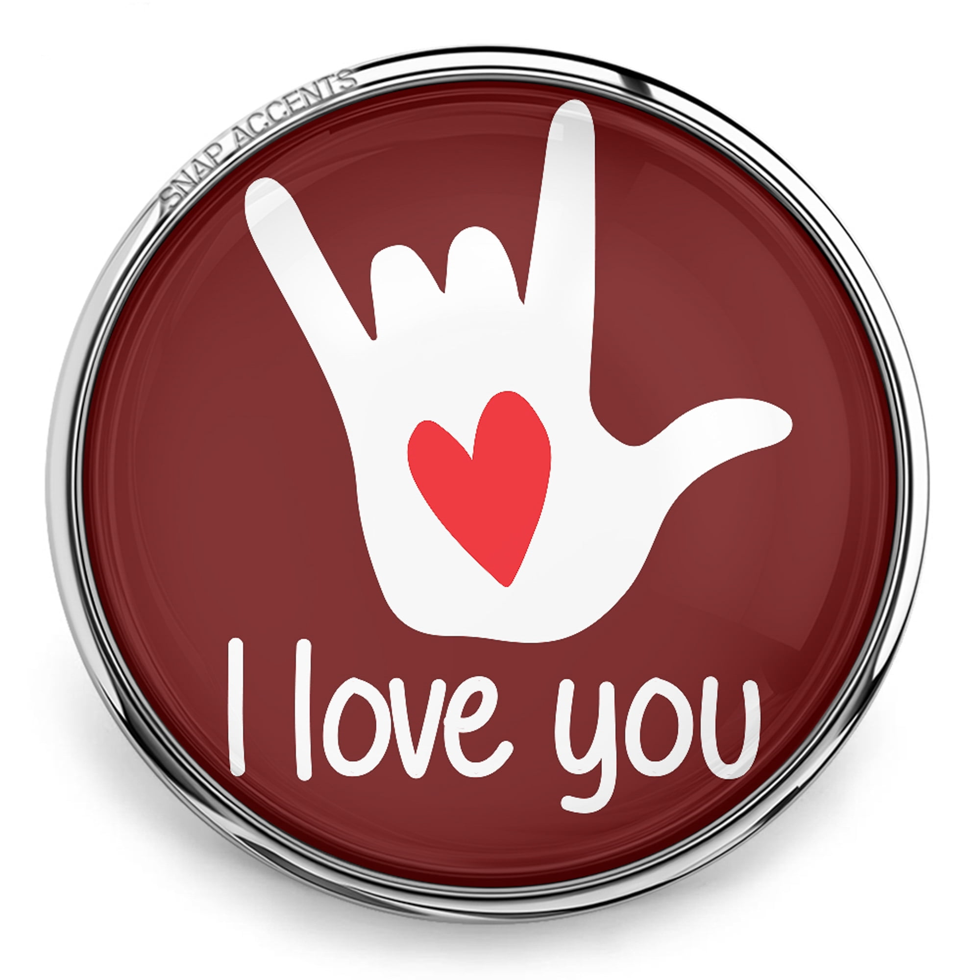 Choose Color | Love You Sign Language Snap Jewelry Ginger Charm Button ...