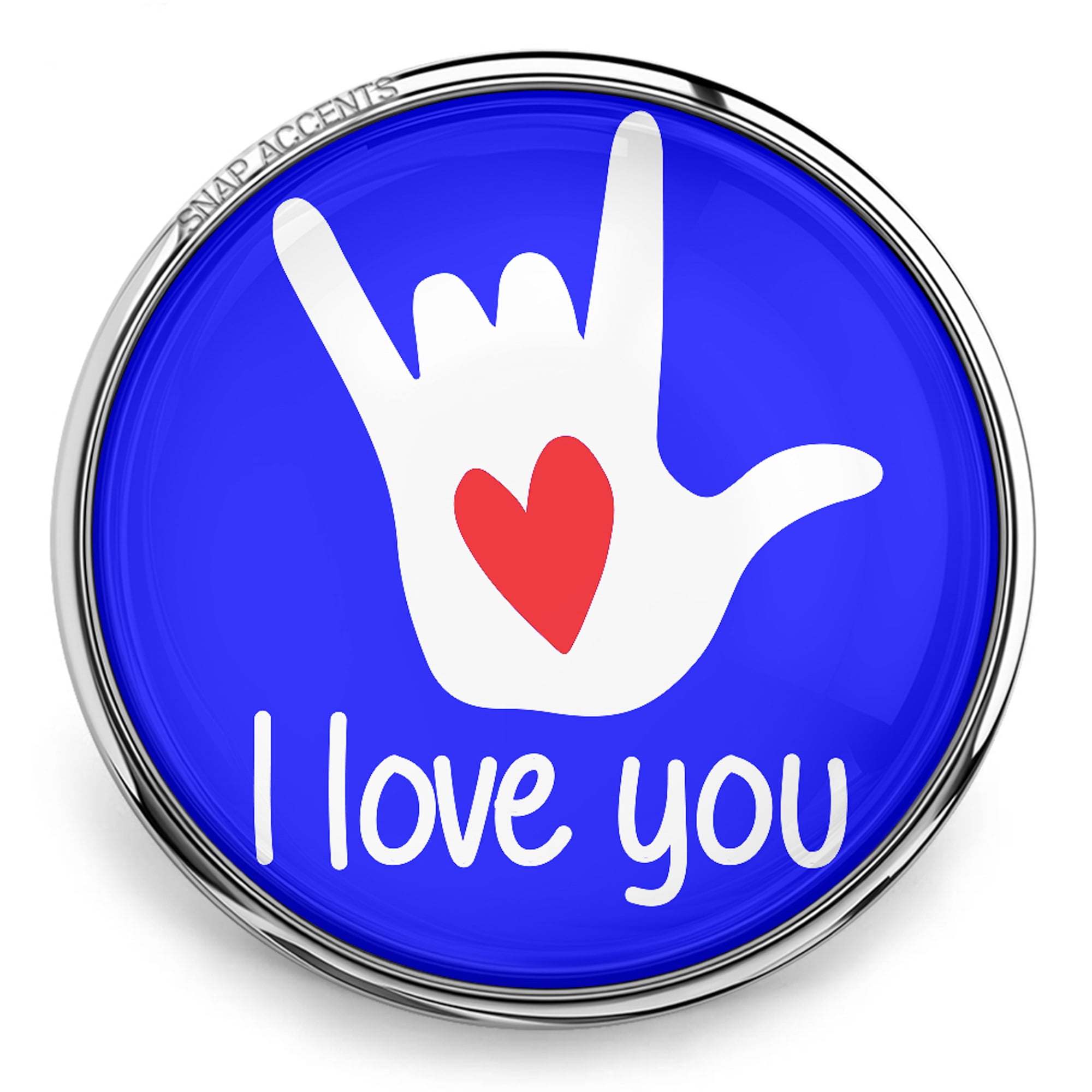 Choose Color | Love You Sign Language Snap Jewelry Ginger Charm Button ...