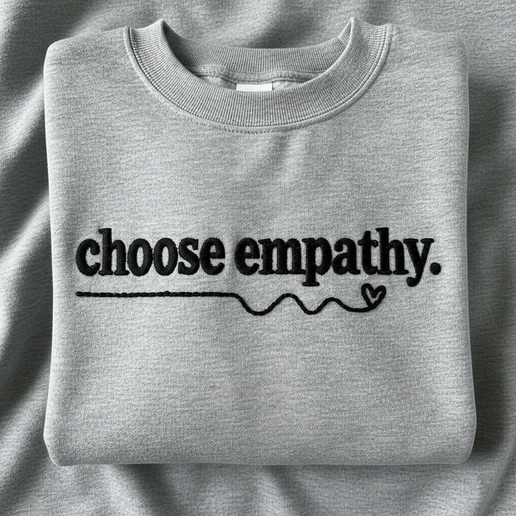 Choose Empathy Embroidered Sweatshirt, Mental Health Awareness Shirt ...