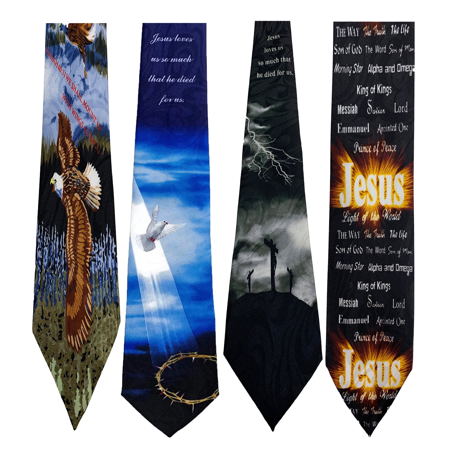 Steven Harris Pack Of 4 Mens Christian Religious Neckties Jesus Neck ...