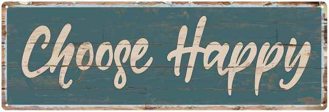Choose Happy Beach Style Wood Look Sign Gift Green 8x24 Metal Decor ...