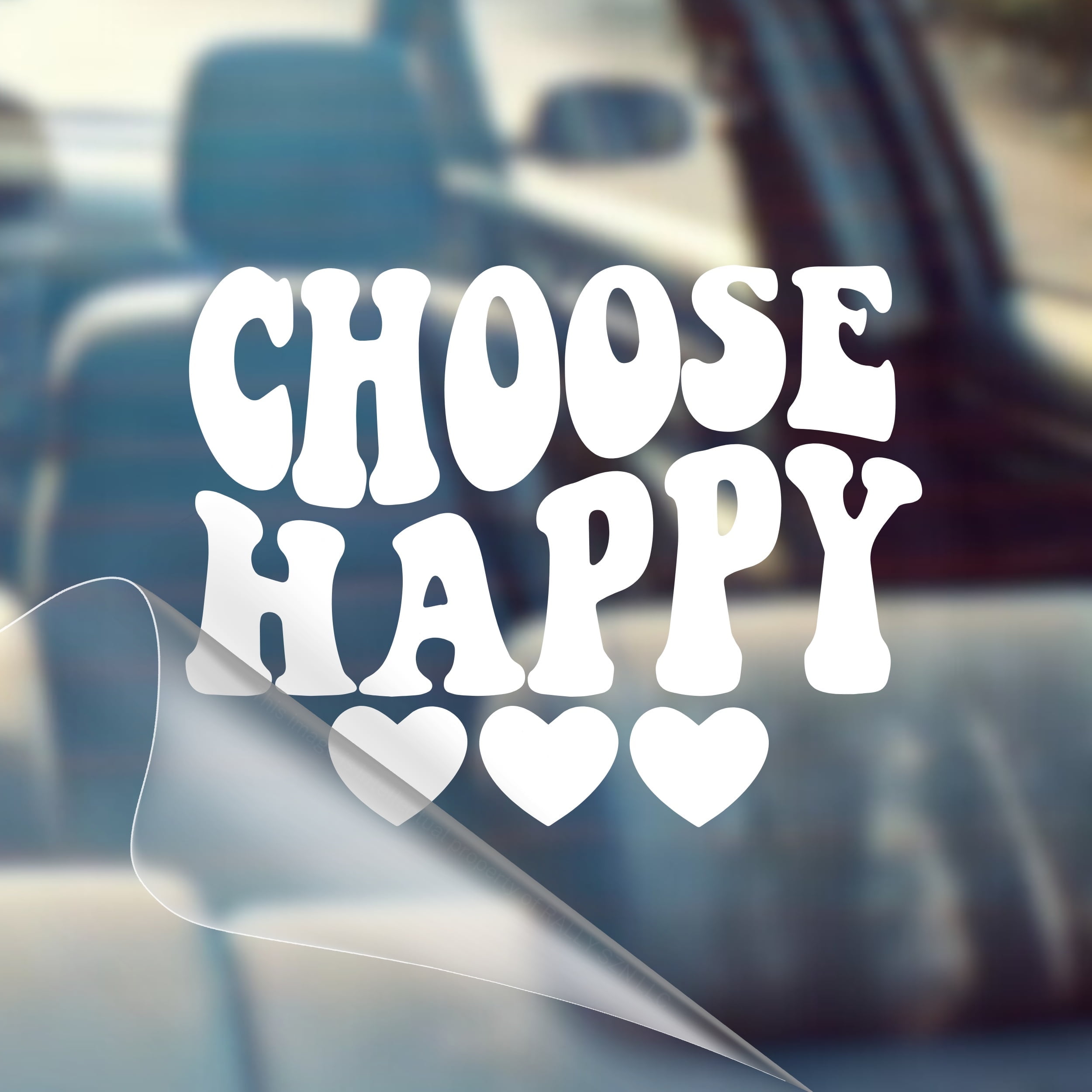 Choose Happy - Motivational Car Vinyl Decal Bumper Sticker for Car ...